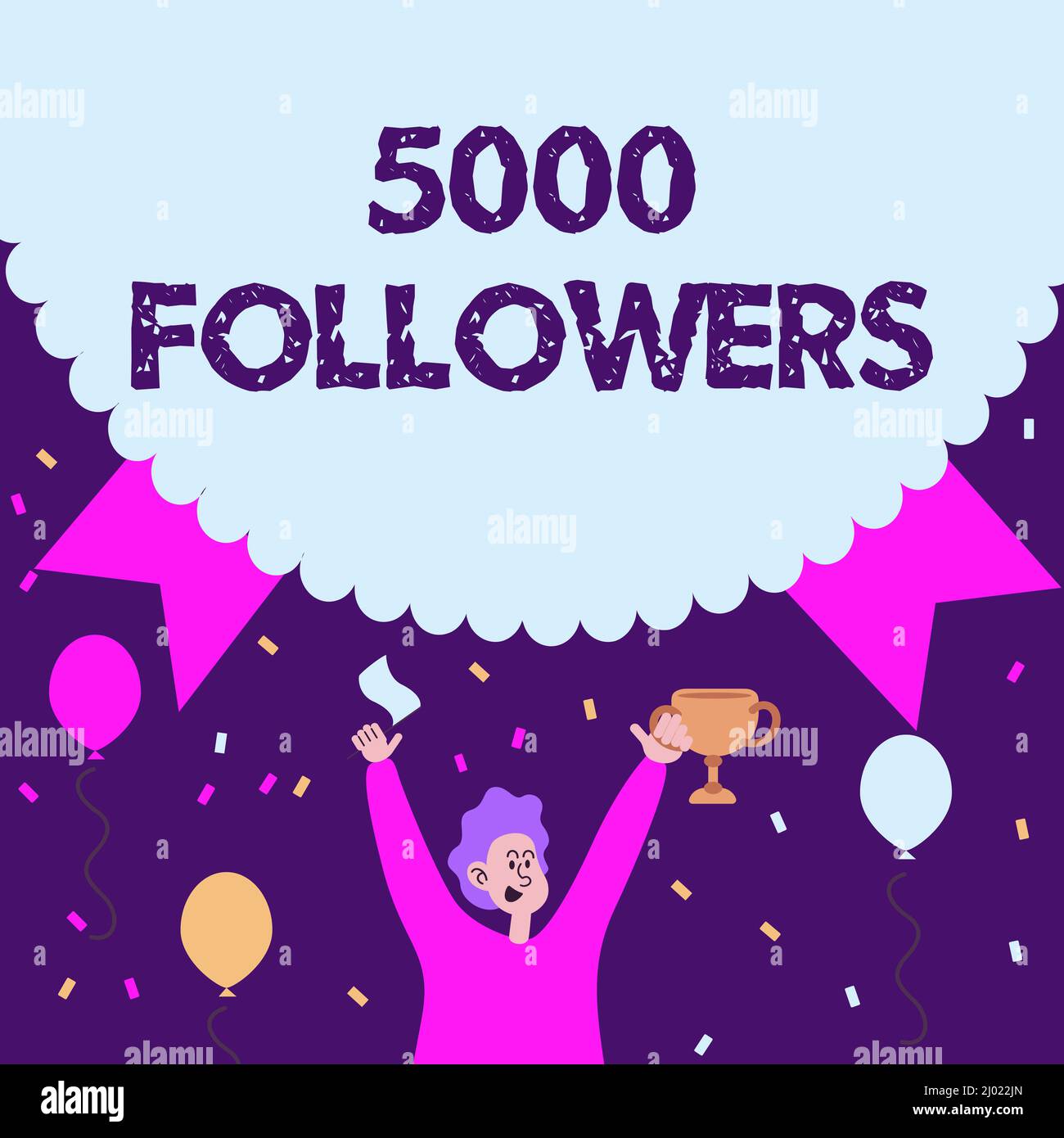 Text showing inspiration 5000 Followers. Word for number of individuals ...