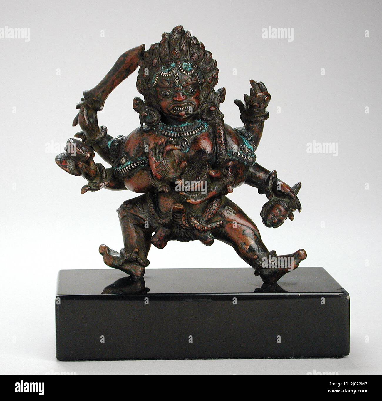 The Hindu God Bhairava. Nepal, 12th century. Sculpture. Copper alloy ...