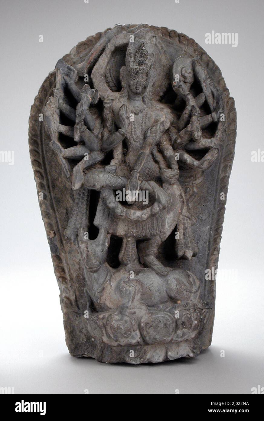 Shiva Dancing on His Bull, Nandi. Nepal, 17th century. Sculpture. Stone ...