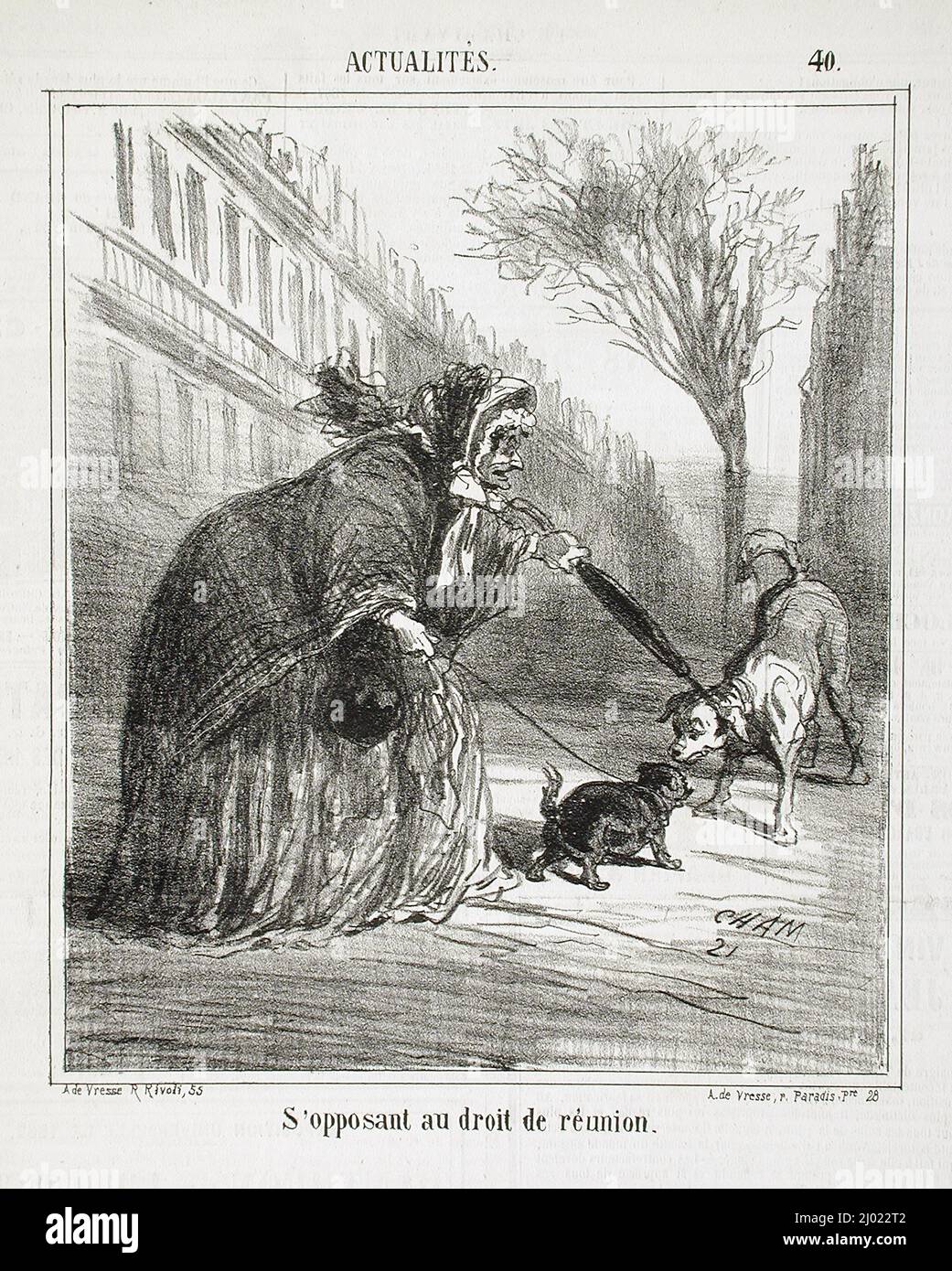 S'opposant au droit de réunion.. Cham (Count Amédée-Charles-Henry de ...