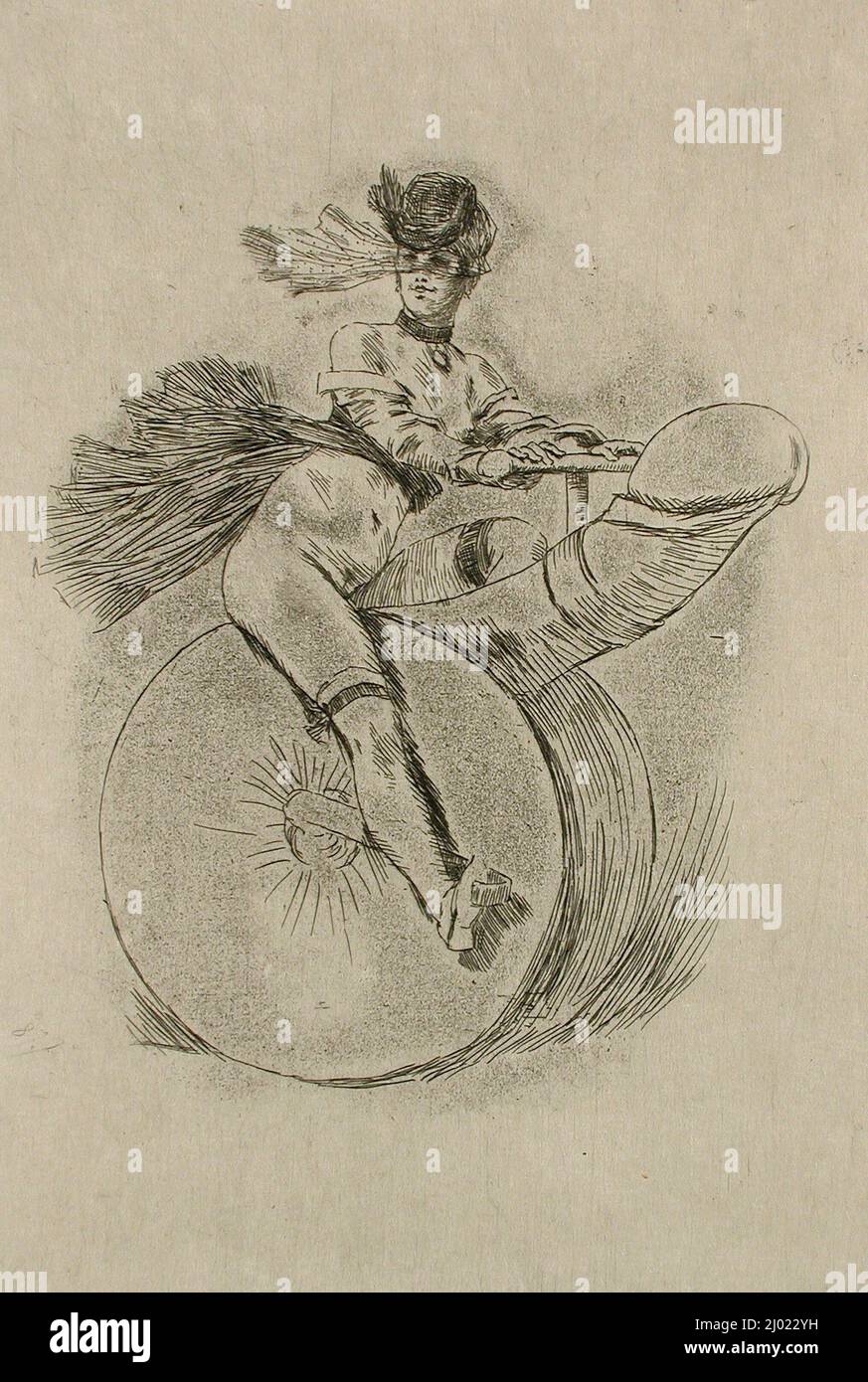 Le Vélocipède. Félicien Victor Joseph Rops (Belgium, Namur, 1833-1898 ...