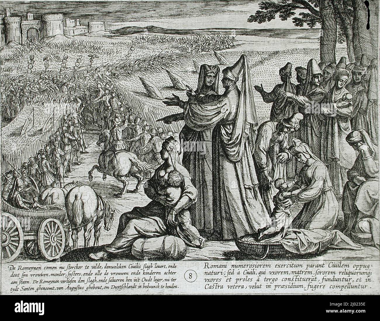 Women and Children Observe Civilis Battling the Romans. Antonio ...