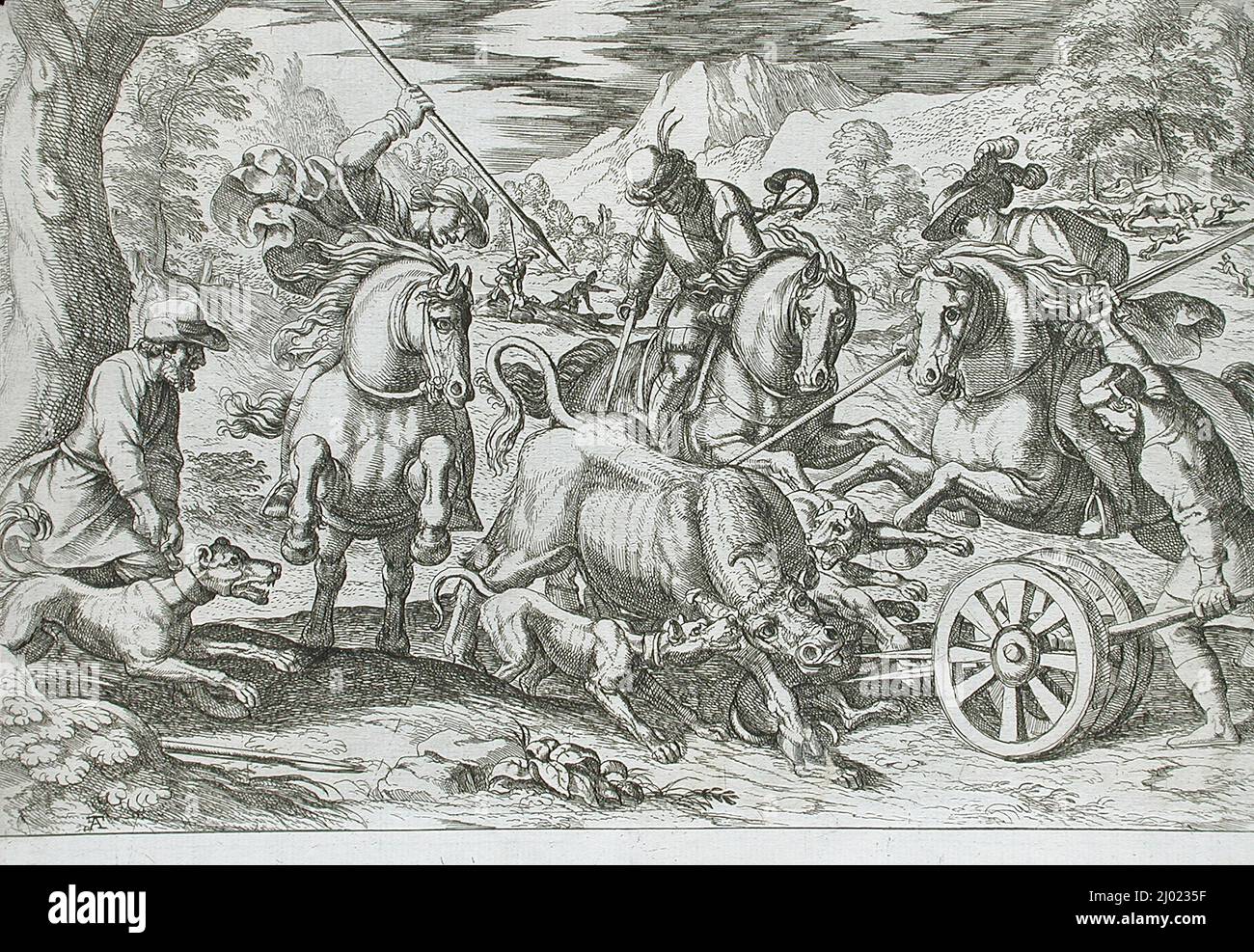 Wild Bull Hunt. Antonio Tempesta (Italy, Florence, 1555-1630). Italy ...
