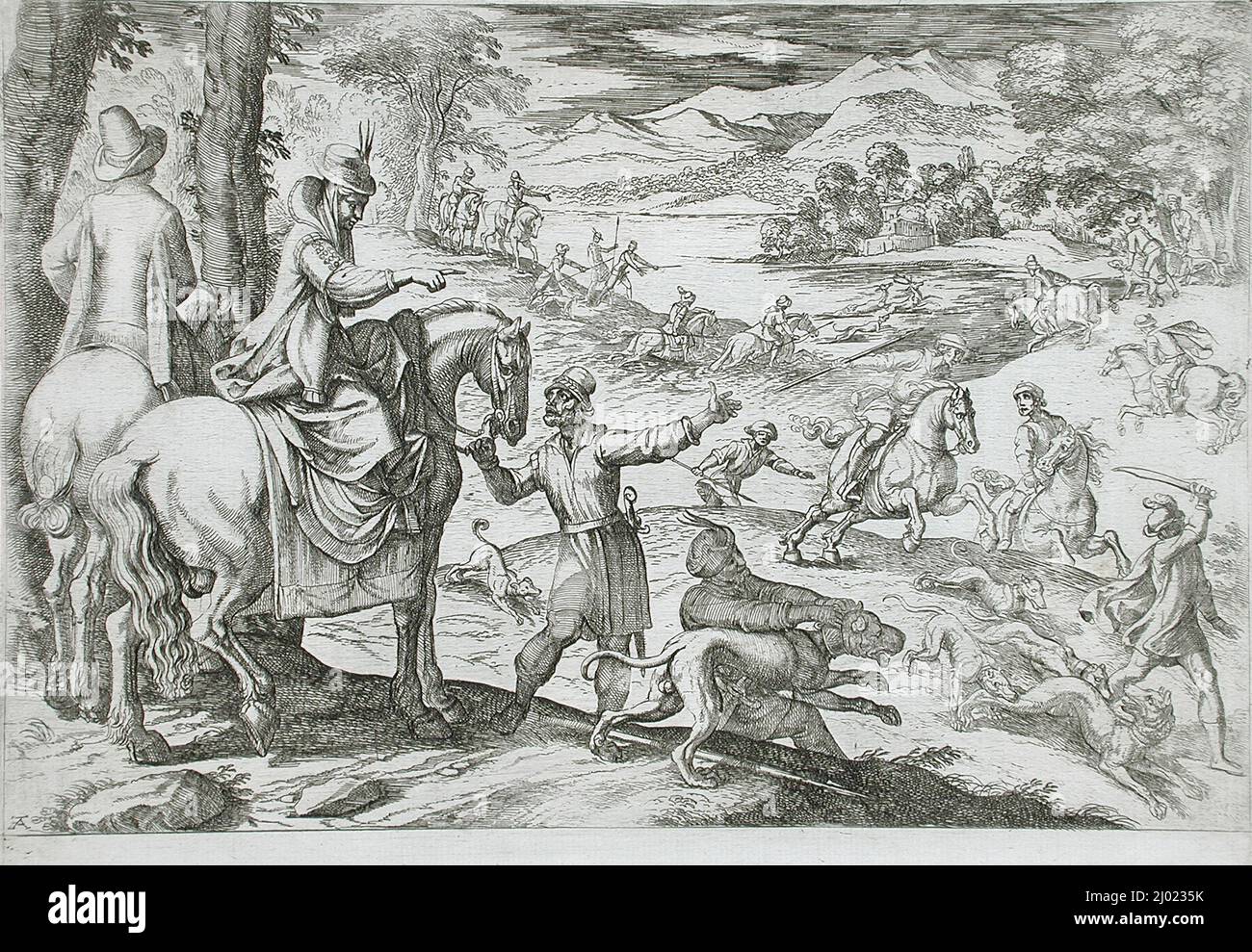 Deer and Wolf Hunt. Antonio Tempesta (Italy, Florence, 1555-1630 ...