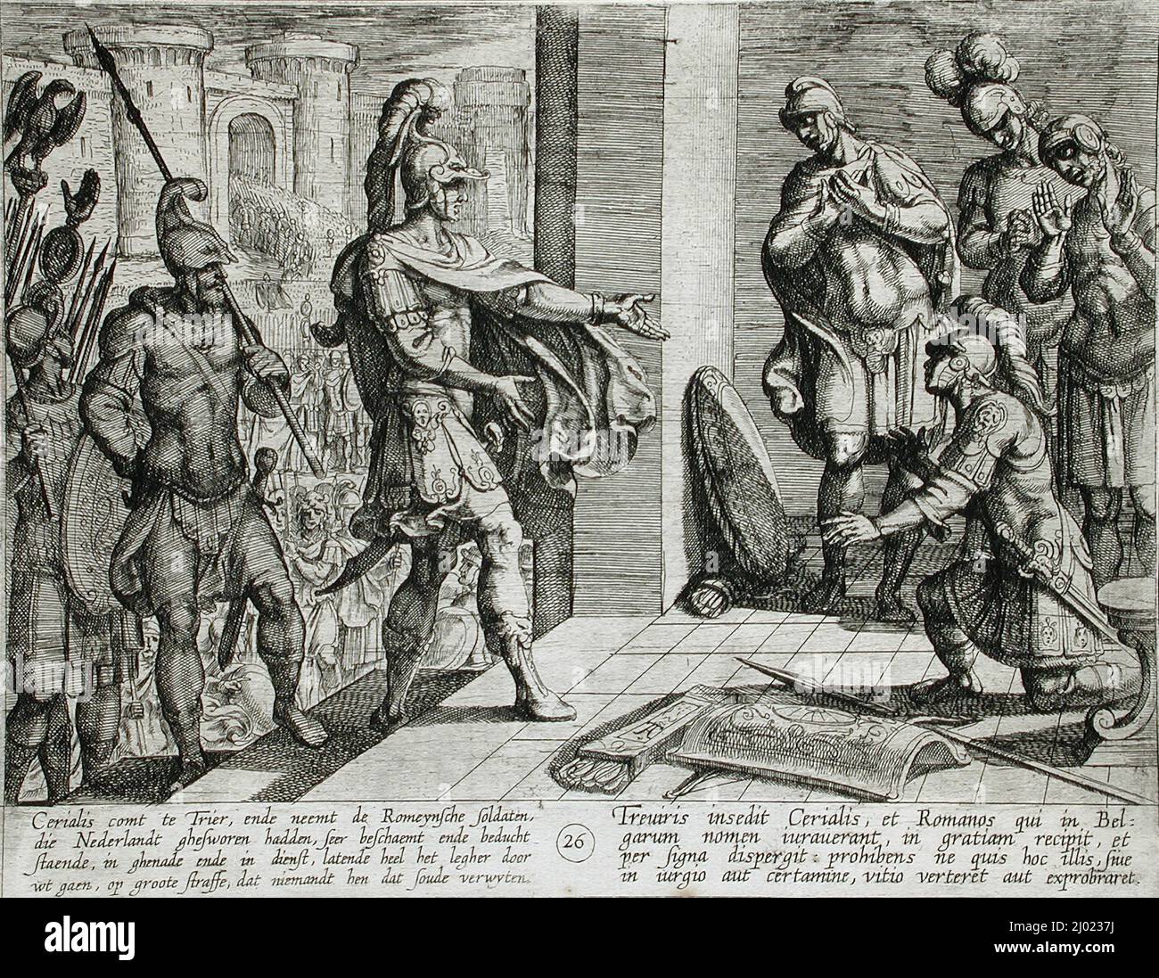 Cerialis pardons and relieves roman soldiers who had helped civilis hi ...