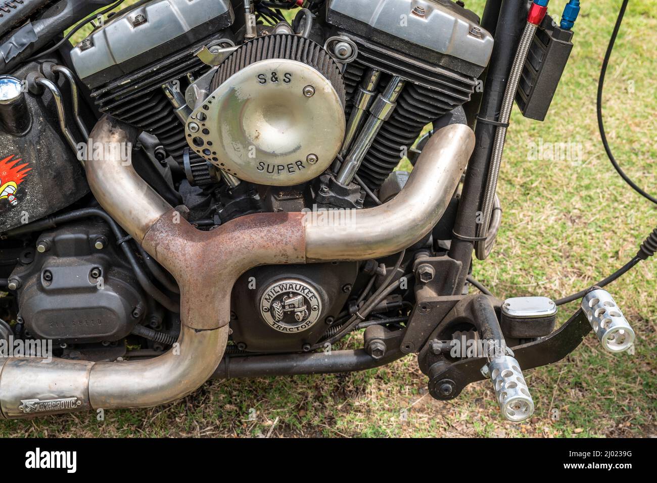 2006 FXS Harley Davidson custom motorcycle chopper Stock Photo - Alamy