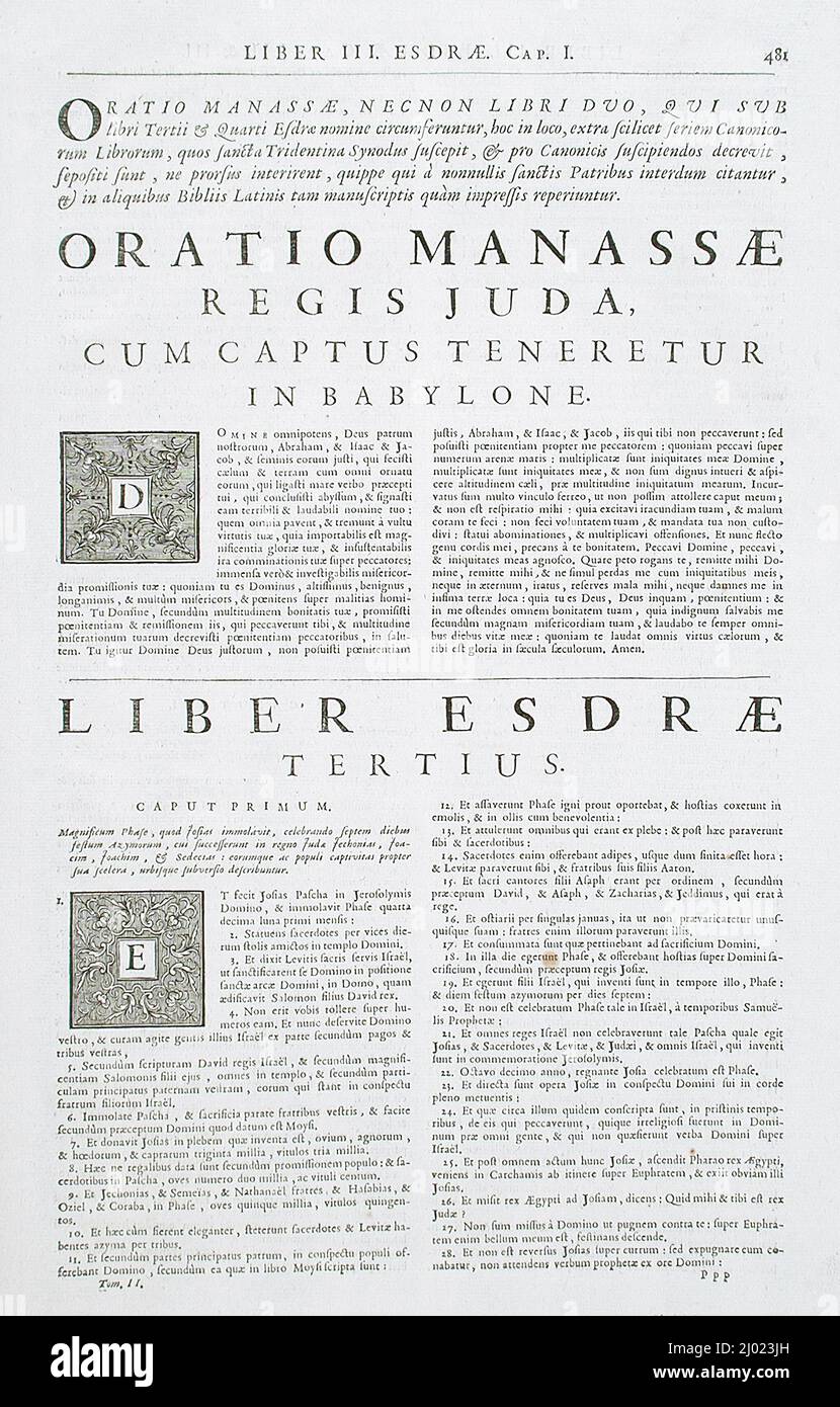 Leaf from the Biblia Sacra, Vulgatae Editionis. France, circa 1700 ...