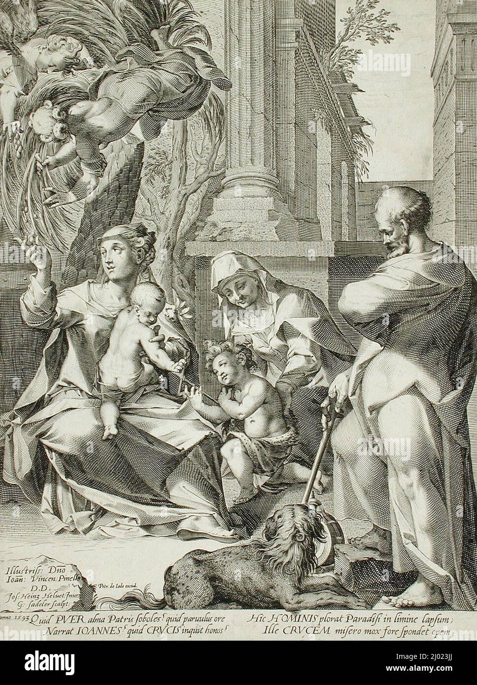 The Holy Family with Saint Elizabeth and Saint John the Baptist ...