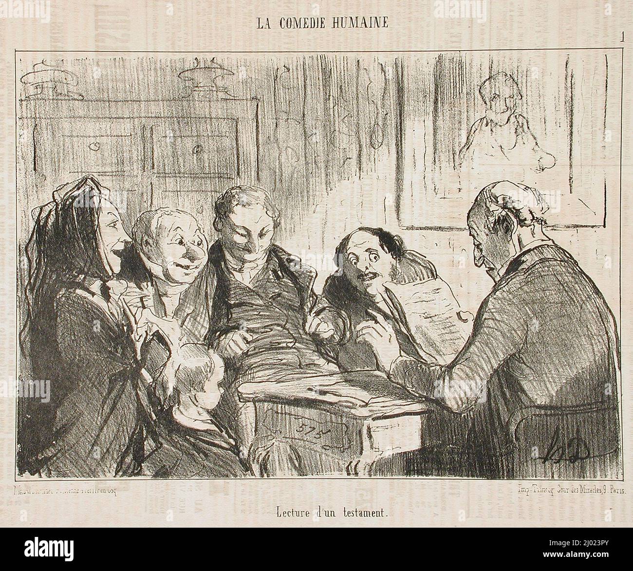 Lecture d'un testament. Honoré Daumier (France, Marseilles, 1808-1879 ...