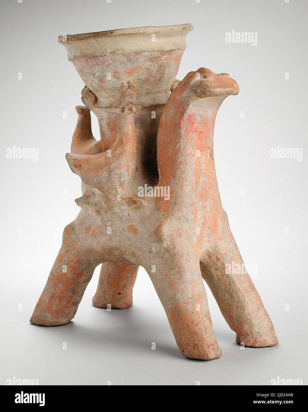 Quadraped with Bowl and Three Cockerels. Afghanistan, Begram, 2nd ...