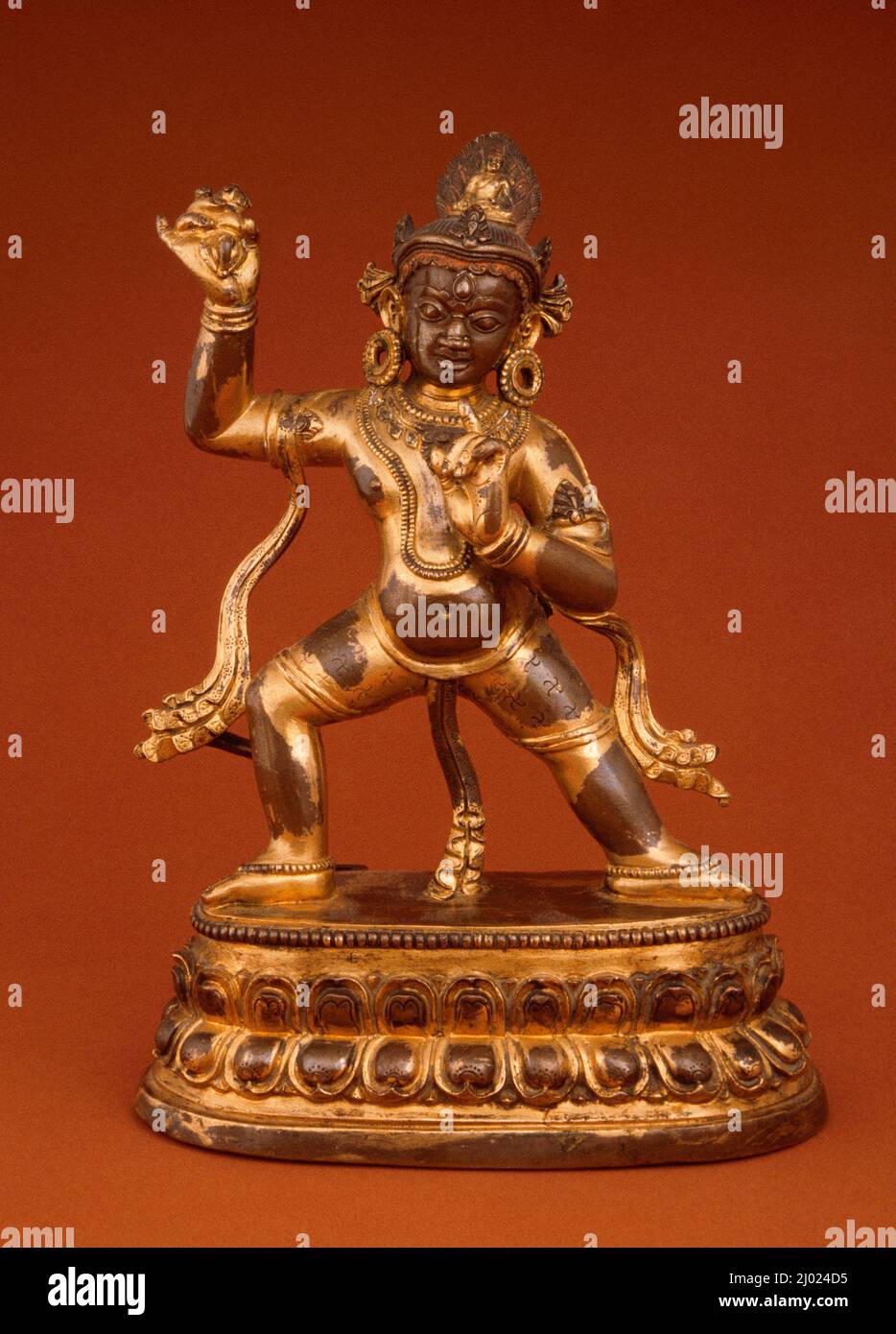 The Bodhisattva Vajrapani. Central Tibet, 13th century. Sculpture. Gilt ...