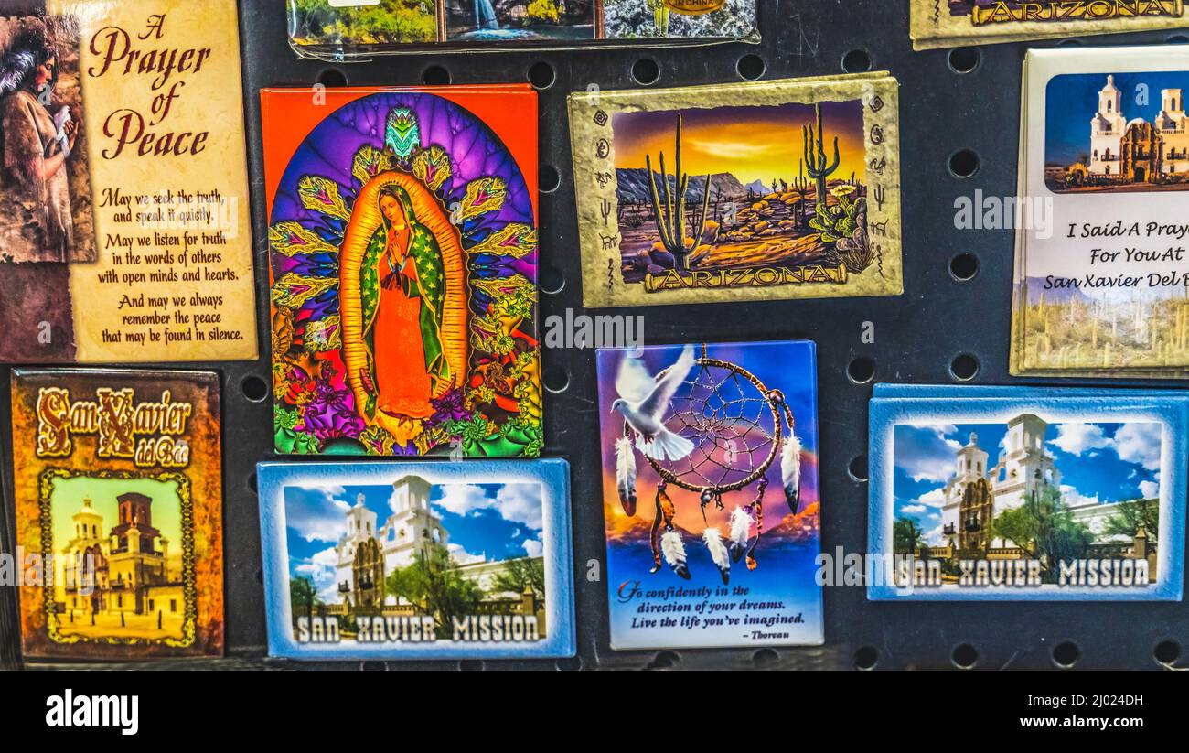 Colorful San Xavier Mission Religious Magnets Tucson New Mexico ...