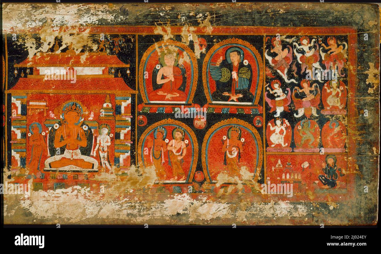 Enshrined manjushri with monks and deities hi-res stock photography and ...