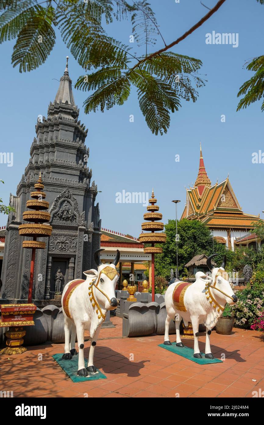 Siem Reap, Cambodia - February 2022: The Wat Preah Prom Rath Temple in ...