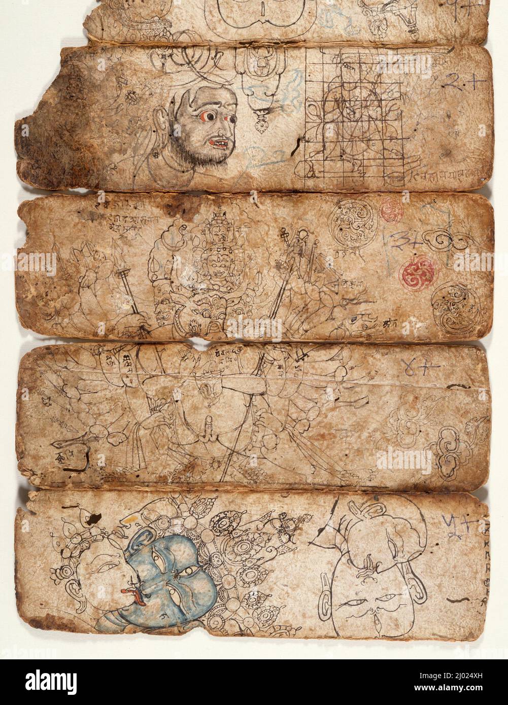 Book of Iconography. Nepal, 1400-1450. Books. Opaque watercolor and ink ...