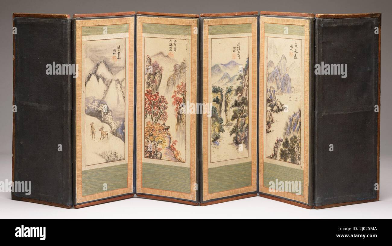 Screen with Poems and Paintings. Korea, Korean, Joseon dynasty (1392 ...