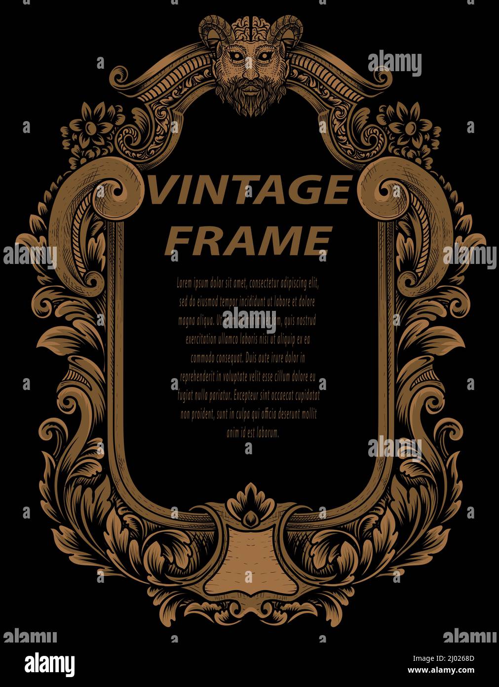 Vintage frames in baroque antique style. engraving retro frames ...