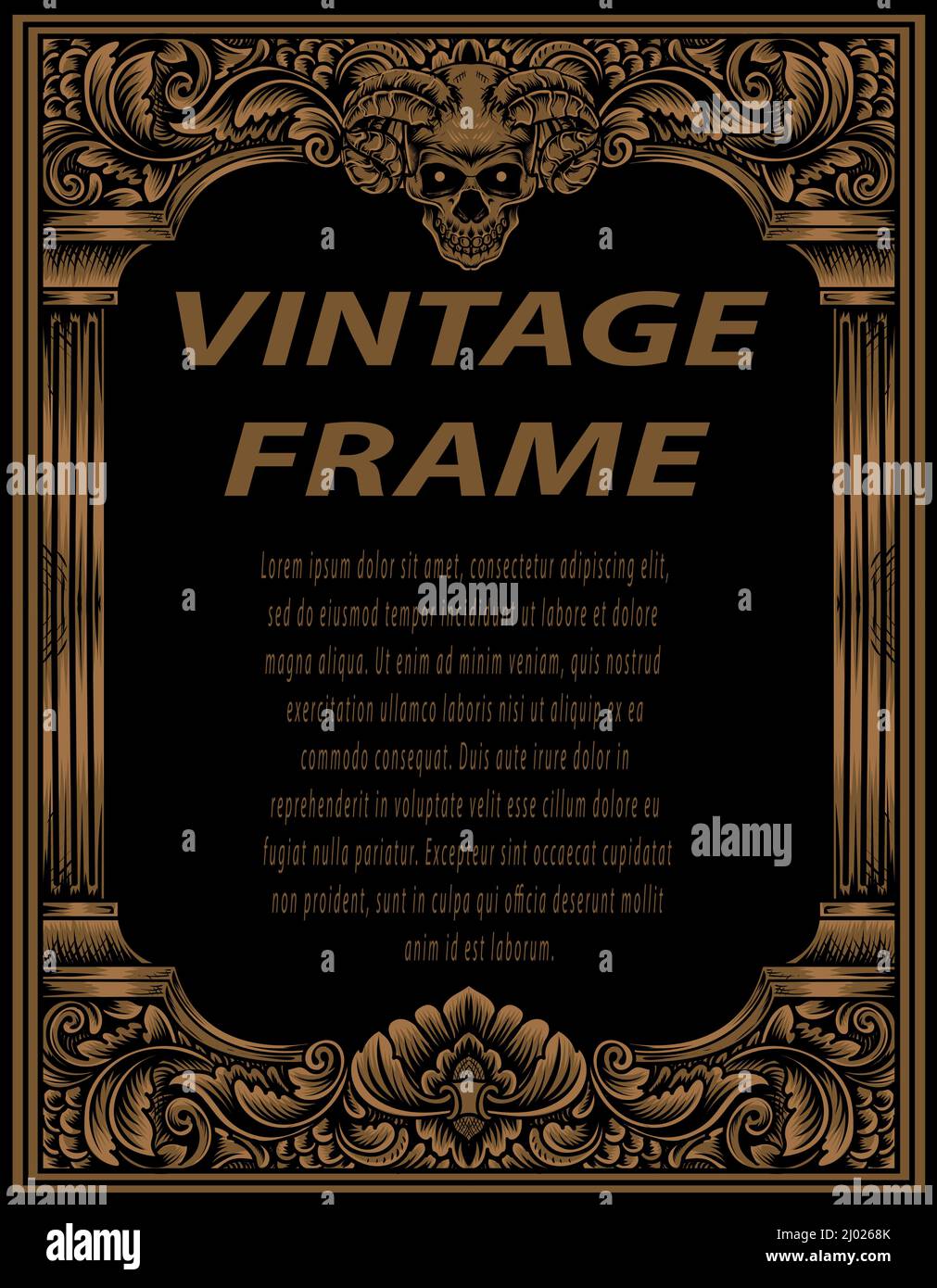 Vintage frames in baroque antique style. engraving retro frames ...