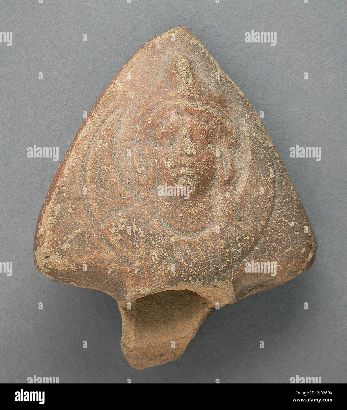 Triangle-Shaped Object with Human Head on Front. Egypt, Ptolemaic ...