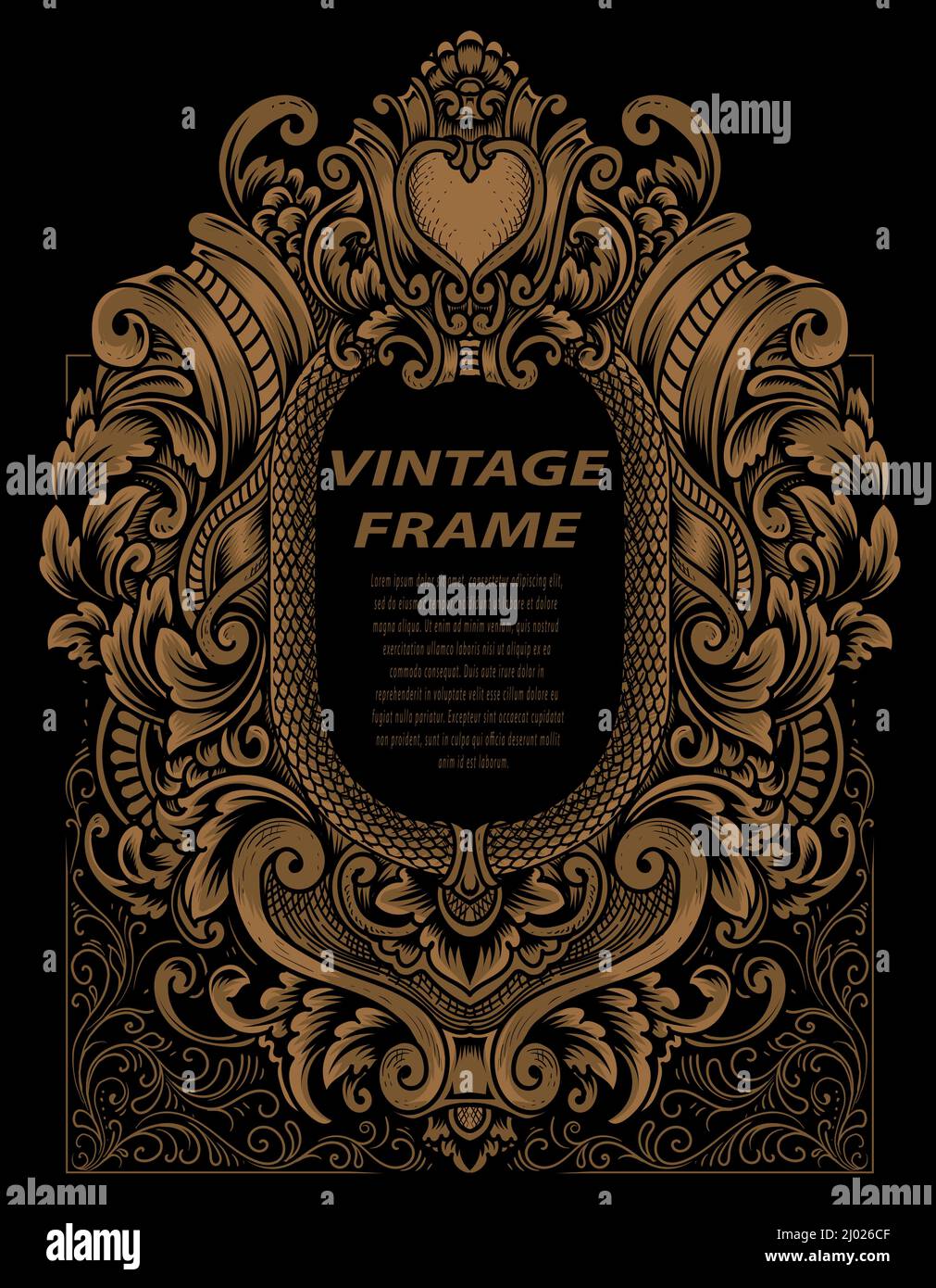 Vintage frames in baroque antique style. engraving retro frames ...