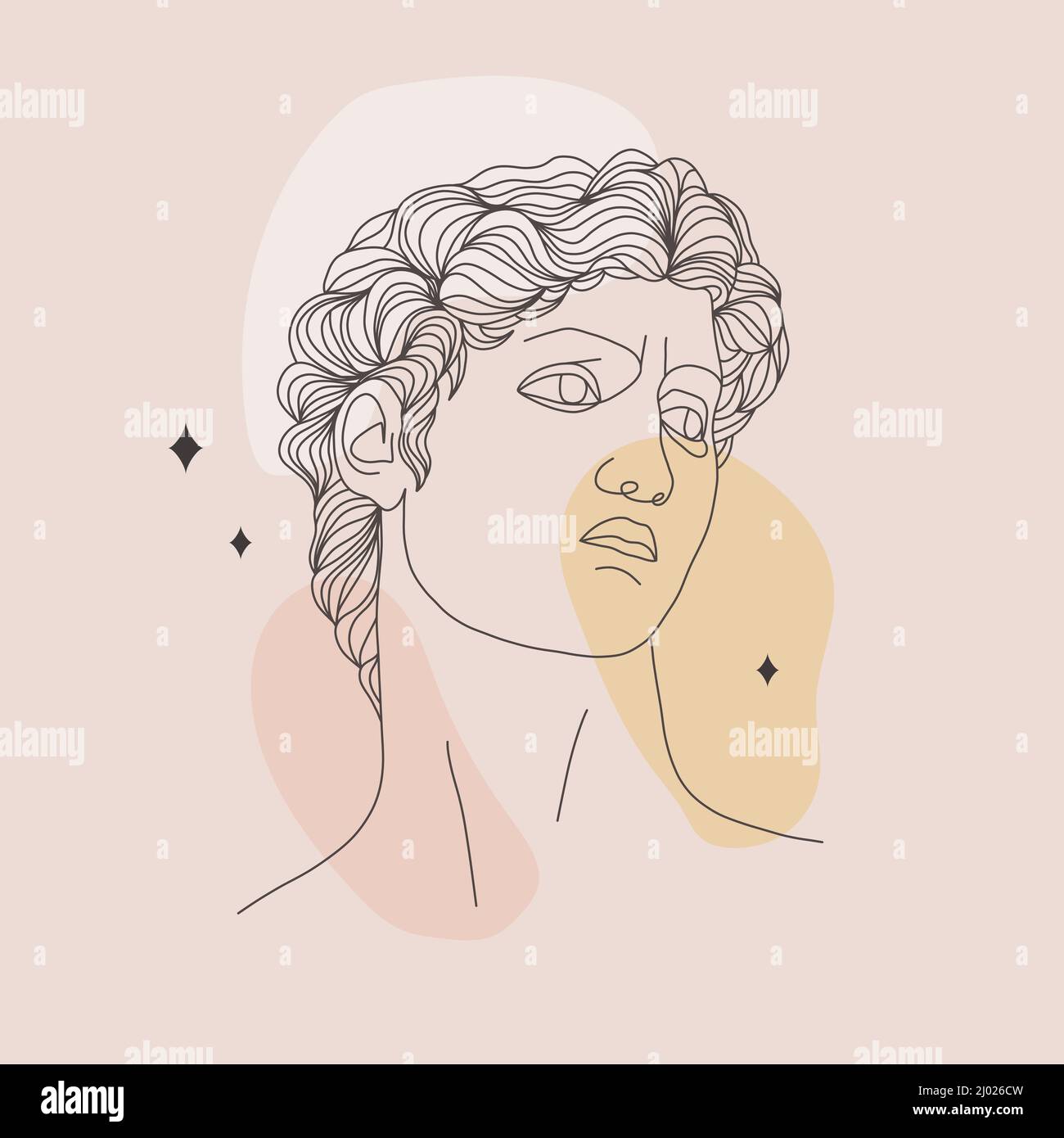 Ancient greek sculpture. Linear head of David. God antique statue ...