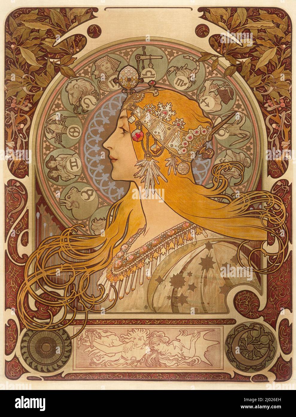 Alphonse mucha zodiac hi-res stock photography and images - Alamy