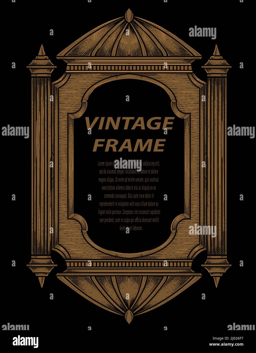 Vintage frames in baroque antique style. engraving retro frames ...
