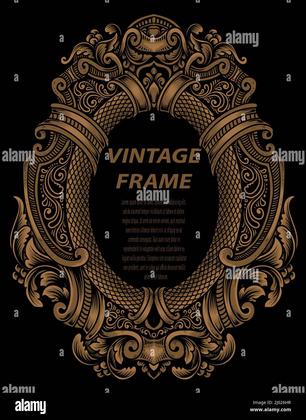 Vintage frames in baroque antique style. engraving retro frames ...