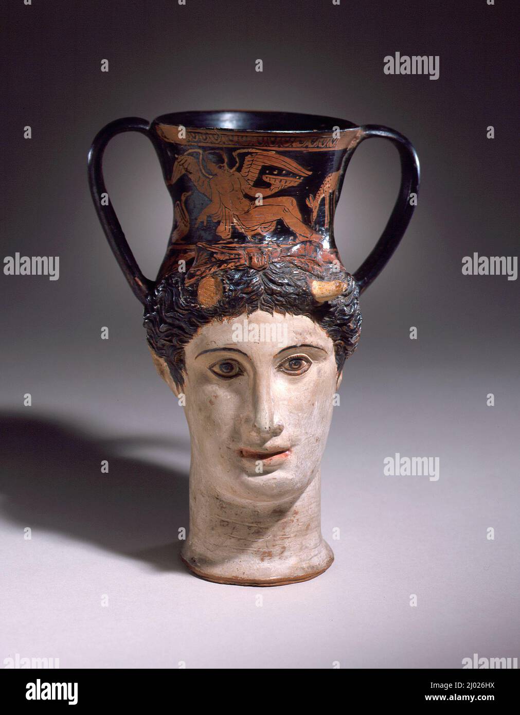 Head-Kantharos of a Female Faun or Io (?). Iliupersis Painter ...