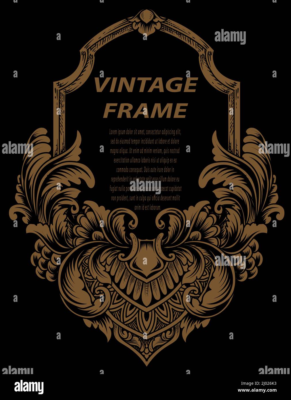 Vintage frames in baroque antique style. engraving retro frames ...