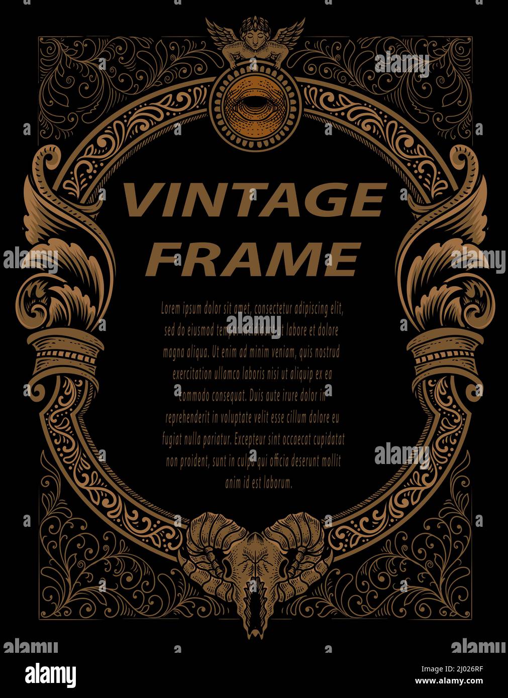 Vintage frames in baroque antique style. engraving retro frames ...