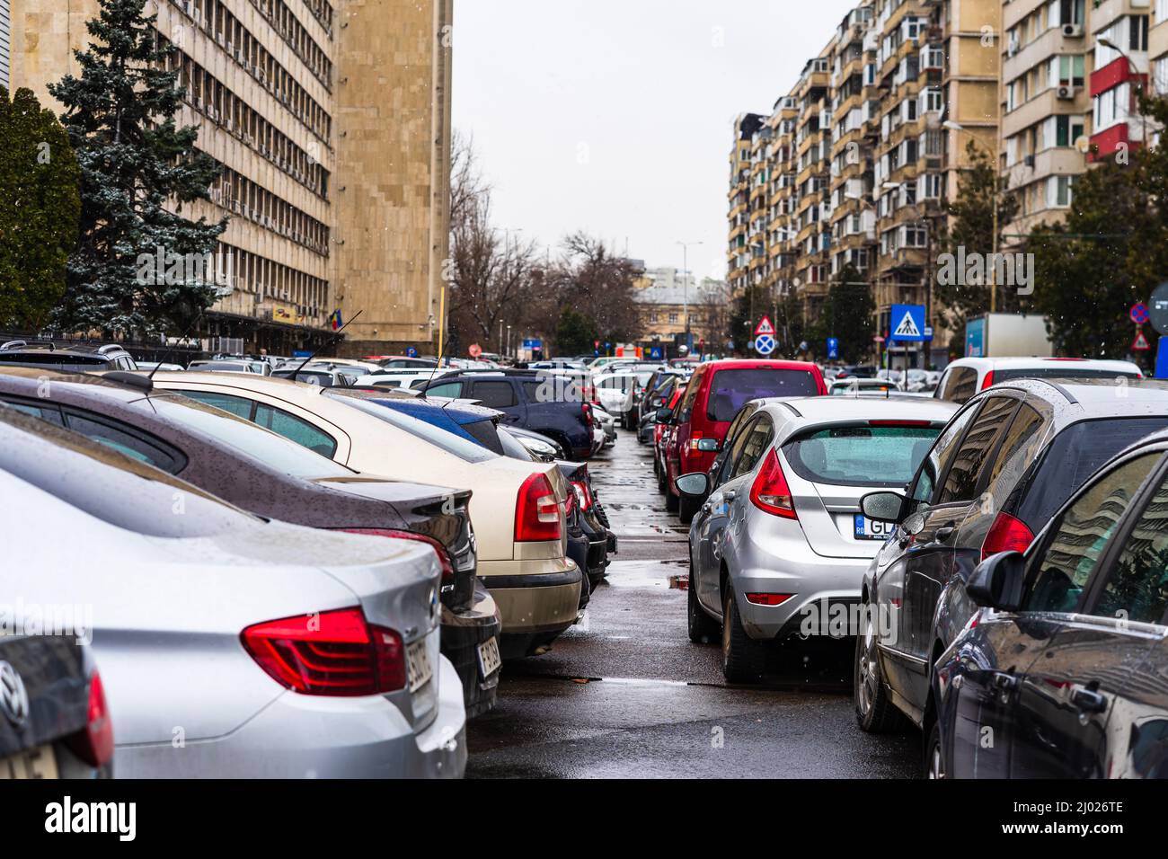 Full parking lot in downtown Bucharest, Romania, 2022 Stock Photo - Alamy