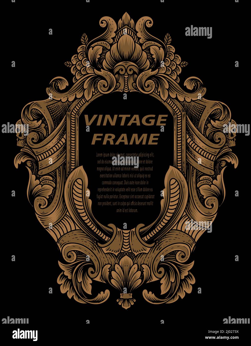 Vintage frames in baroque antique style. engraving retro frames ...