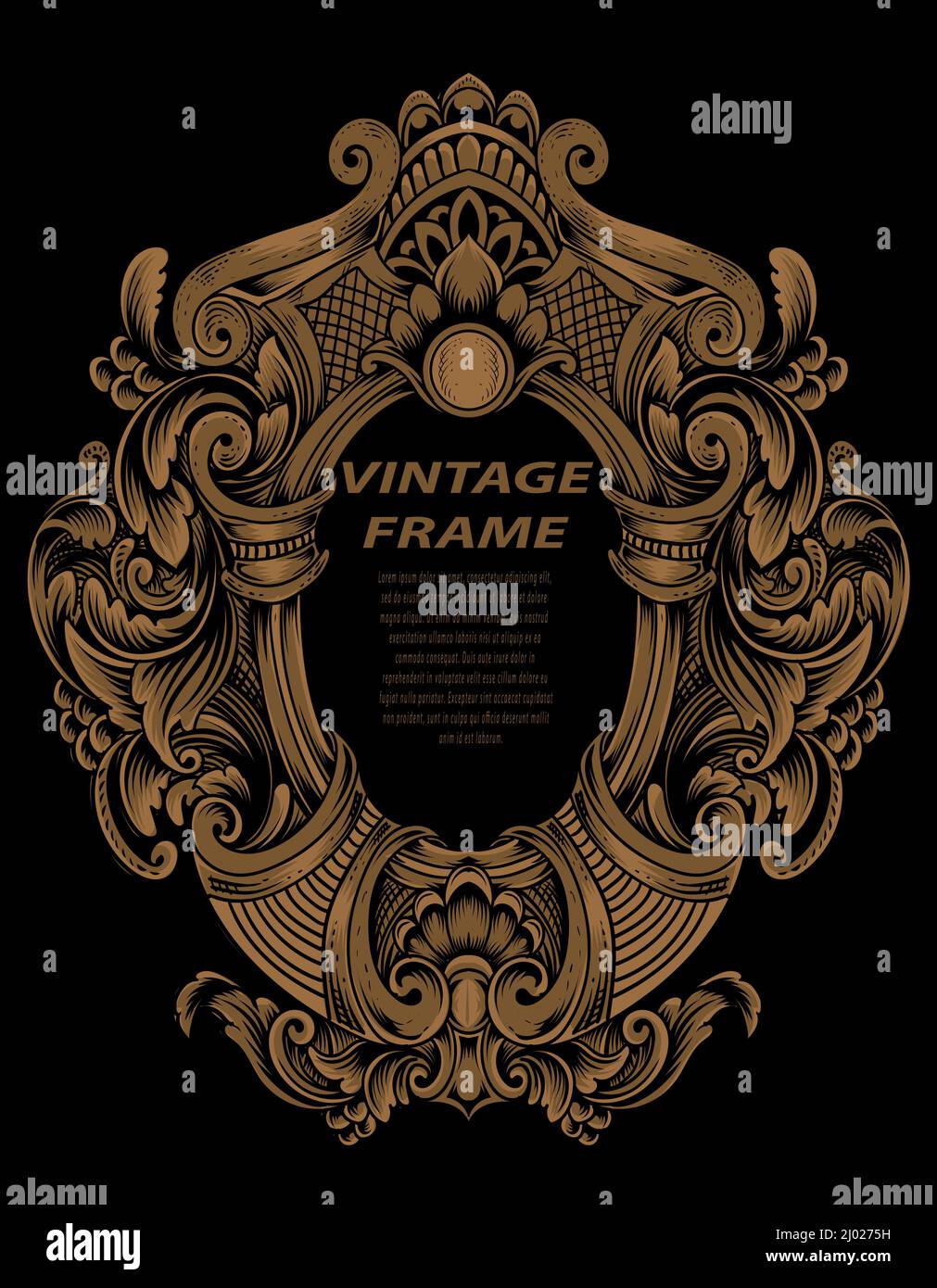 Vintage frames in baroque antique style. engraving retro frames ...