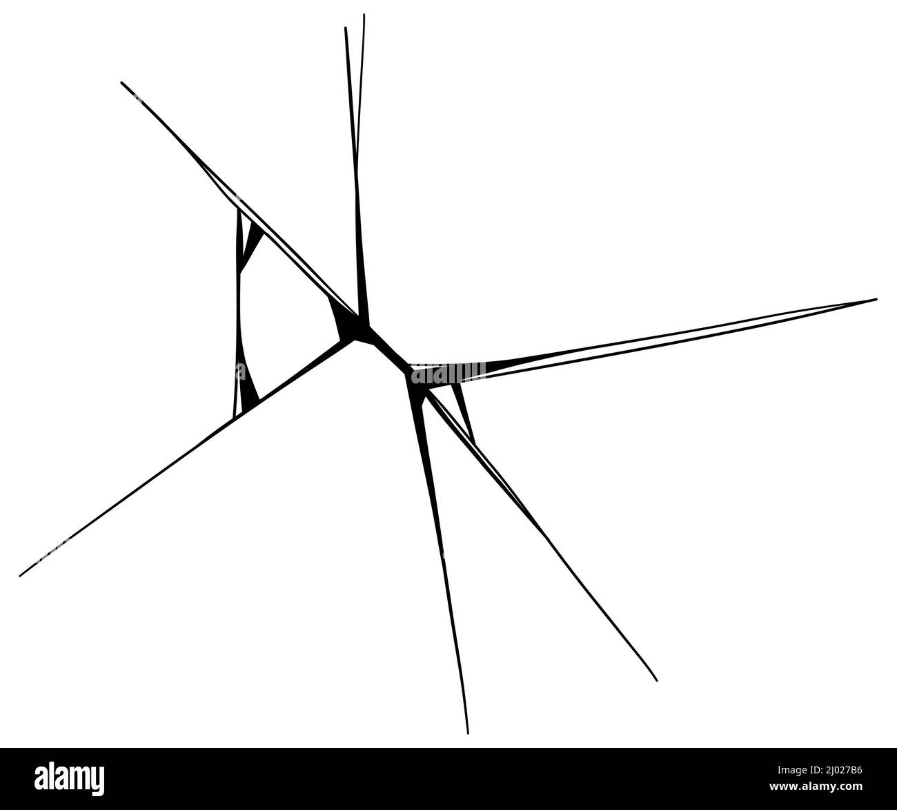 Glass cracks. Broken ice. Bullet marks on transparent surface ...