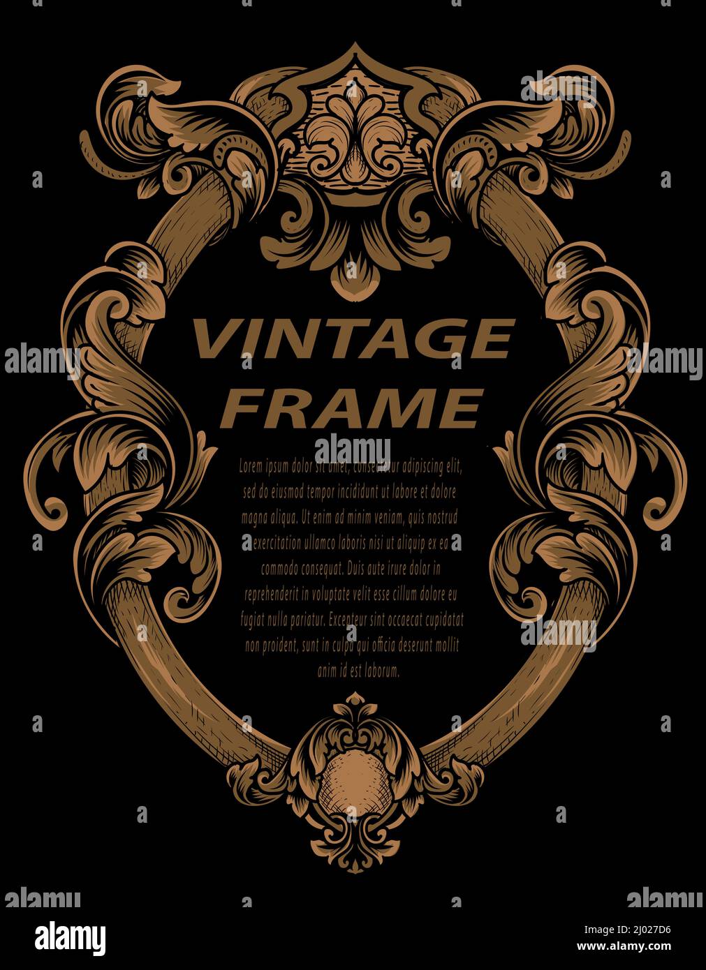 Vintage frames in baroque antique style. engraving retro frames ...