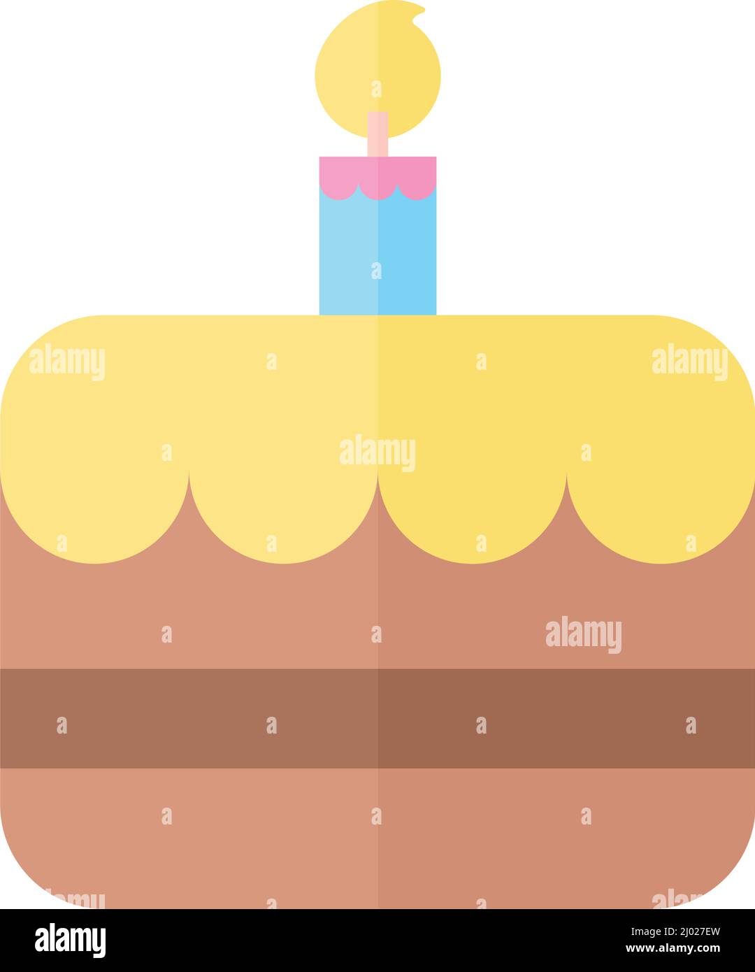 cake with candle isolated icon Stock Vector Image & Art - Alamy