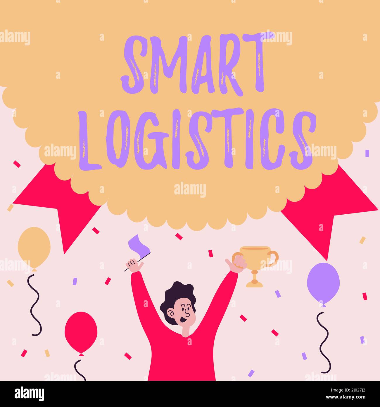 Text caption presenting Smart Logistics. Business approach integration ...