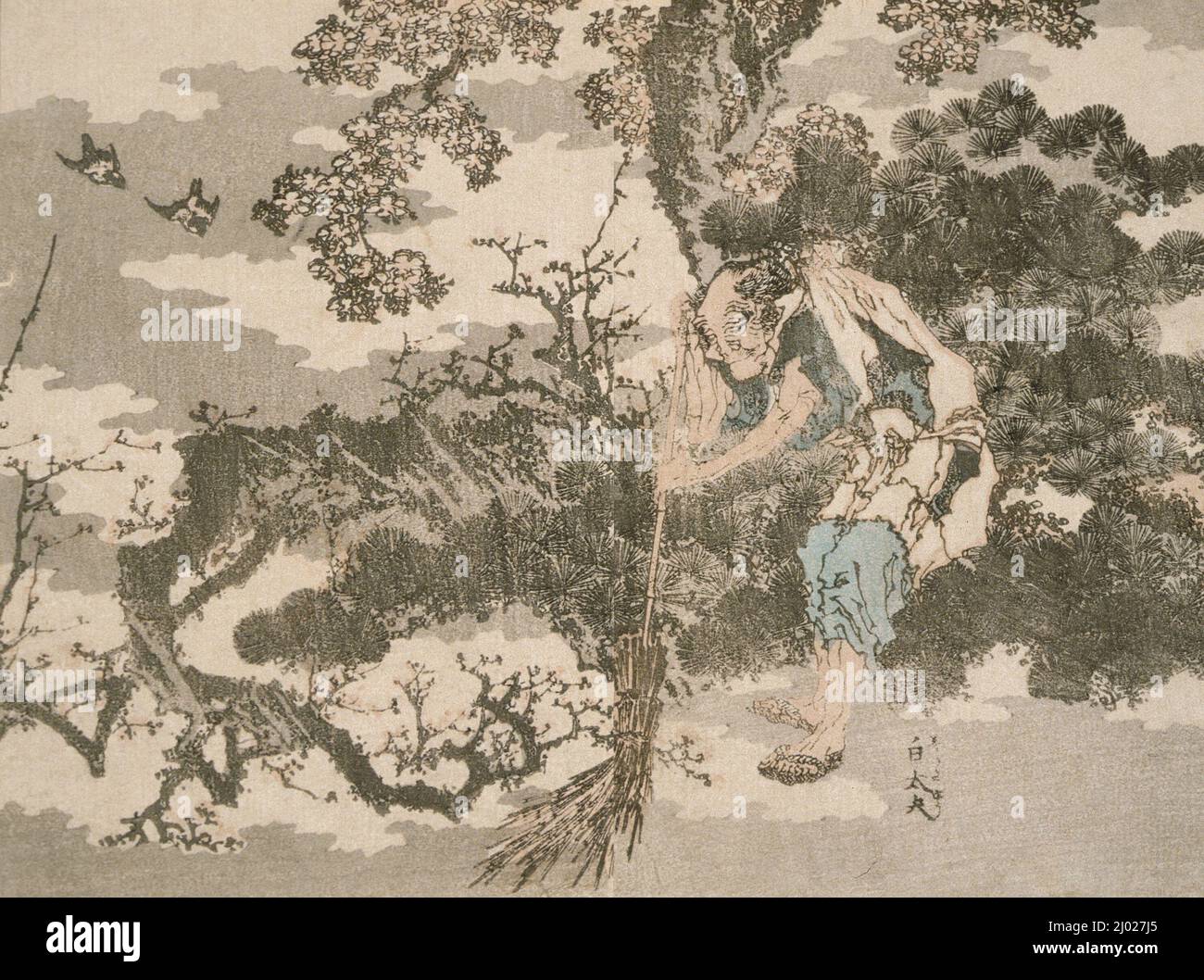 Shiradayū Discovering a Broken Cherry Branch, from the play Sugawara ...
