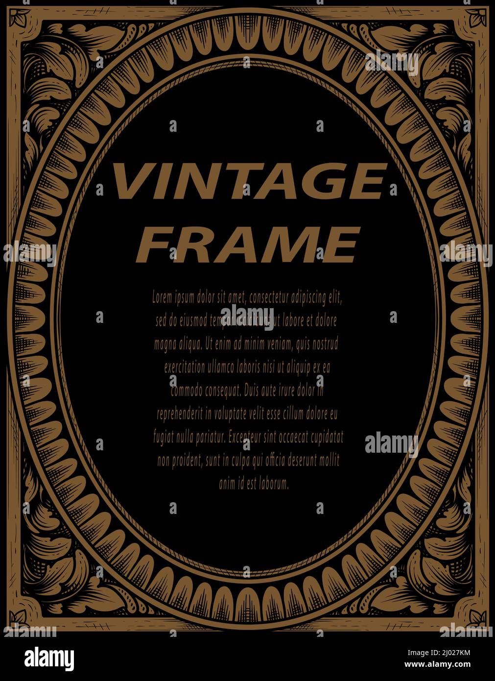 Vintage frames in baroque antique style. engraving retro frames ...