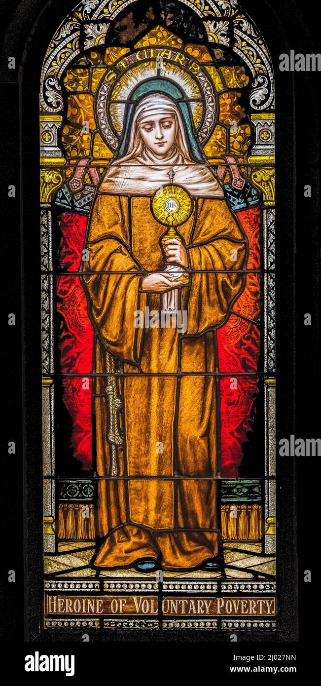 Saint Clare of Assisi Stained Glass Basilica Church Immaculate ...