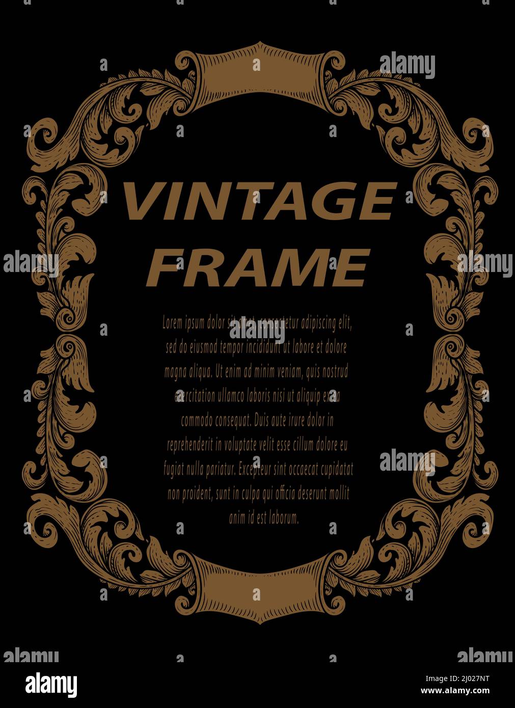 Vintage frames in baroque antique style. engraving retro frames ...