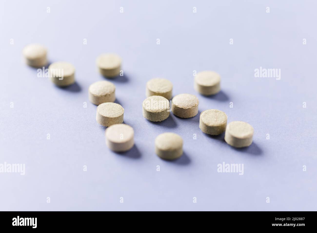 Bio Green Barley Grass tablets. Concept for a healthy dietary ...