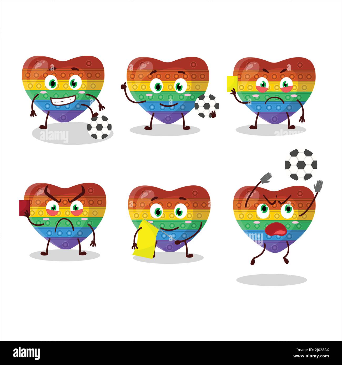 Pop it love cartoon character working as a Football referee. Vector ...