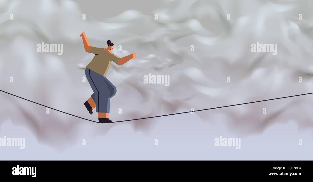 Tightrope balancing Stock Vector Images - Alamy