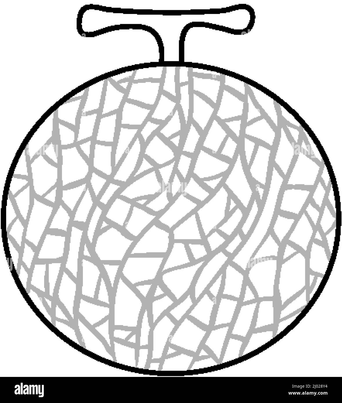 Melon doodle outline for colouring illustration Stock Vector Image ...