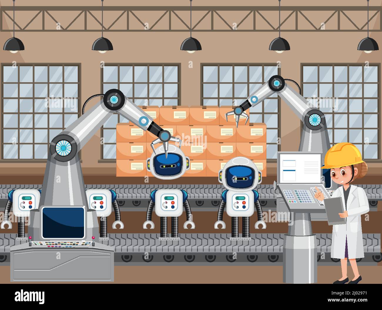 Robot automation industry concept illustration Stock Vector Image & Art ...