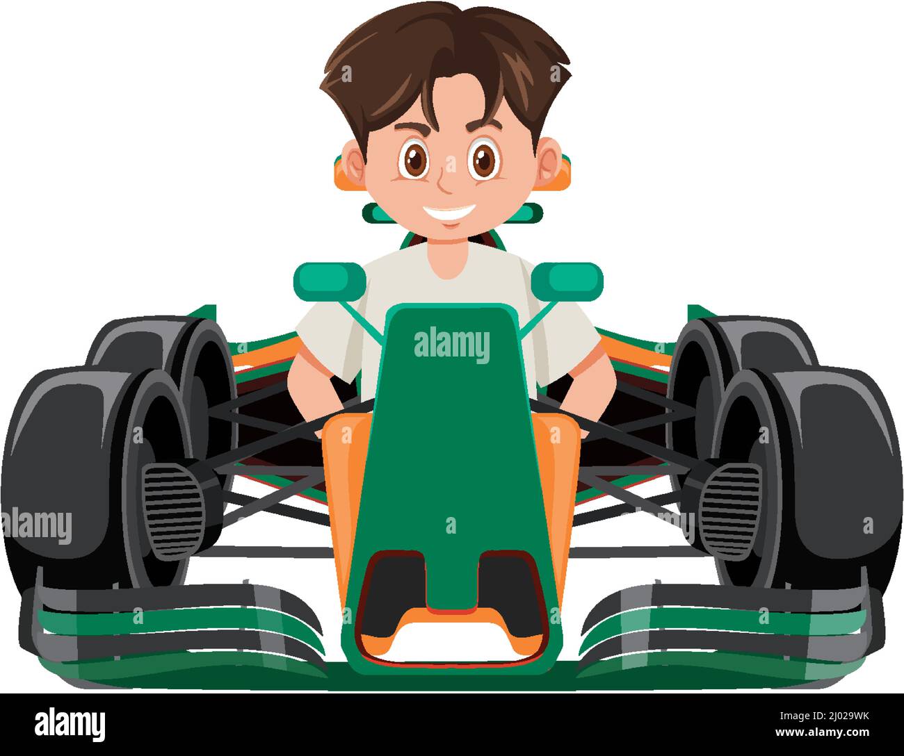 A man driving formula one racing car illustration Stock Vector Image ...