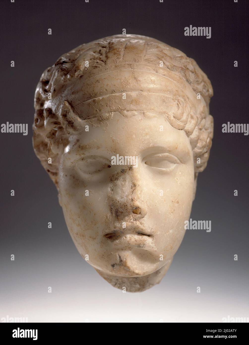 Head of Aphrodite. Roman, 2nd century copy of a Greek original of circa ...