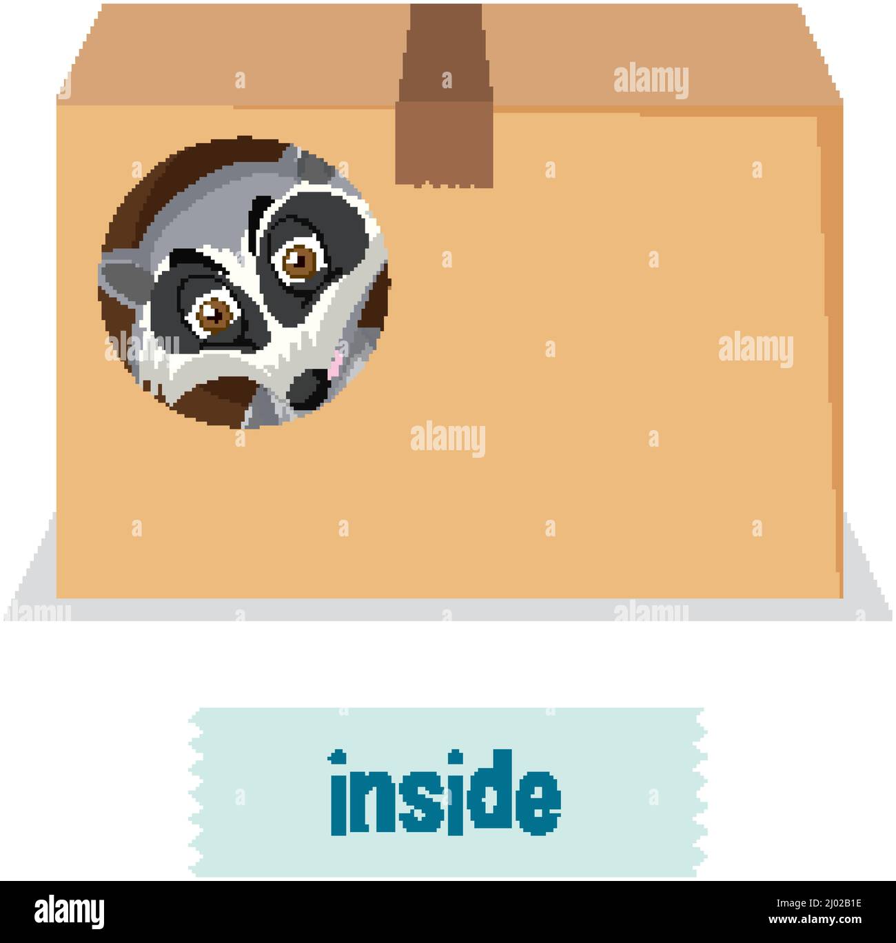 English prepositions of place for children illustration Stock Vector ...